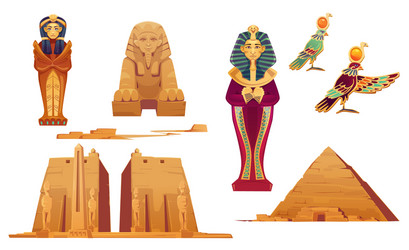 Ancient egypt cartoon set Royalty Free Vector Image