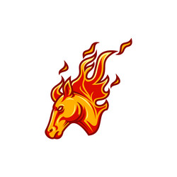 Deer head animal fire line logo design Royalty Free Vector