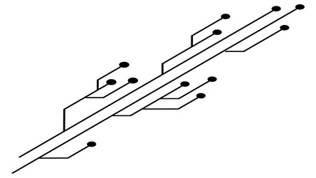 Printed circuit board pcb tracks isolated Vector Image