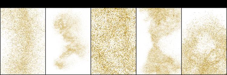 Set of gold glitter texture isolated on white Vector Image