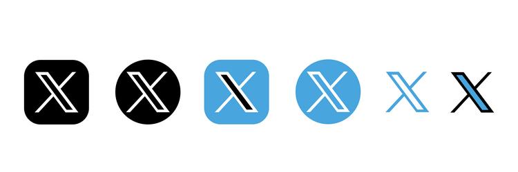 Facebook instagram and twitter x app icons Vector Image