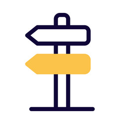 Hanging road sign with a directional arrow Vector Image