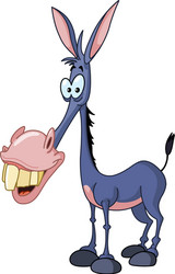Cartoon funny donkey Royalty Free Vector Image