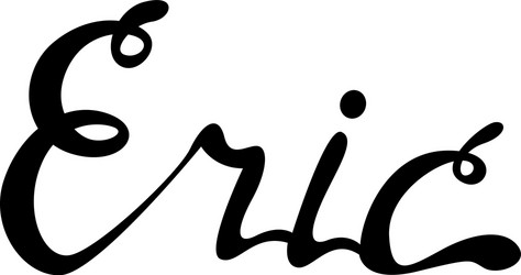 Eric name lettering tinsels Royalty Free Vector Image