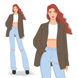 Fashion model posing Royalty Free Vector Image