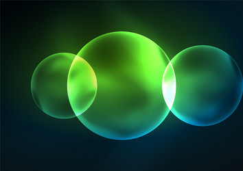 Glowing neon shiny transparent bubbles glass Vector Image