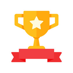 Golden trophy with engraved nameplate symbol Vector Image