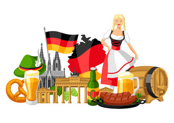 Girl in national costume germany Royalty Free Vector Image