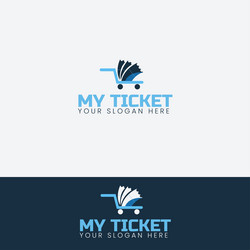 Digital ticket logo design online ticket logo log Vector Image