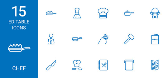 Chef icons Royalty Free Vector Image - VectorStock