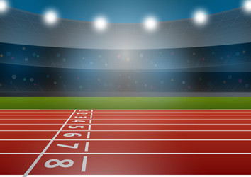 Running track or athlete track in stadium Vector Image