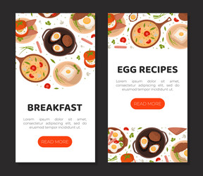 Healthy toasts mobile app templates set breakfast Vector Image
