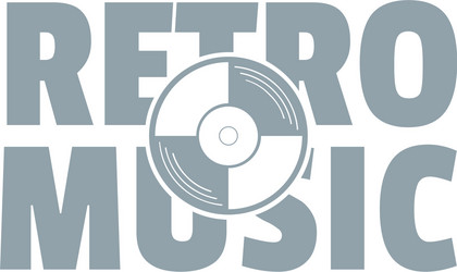 Retro sound studio logo simple gray style Vector Image