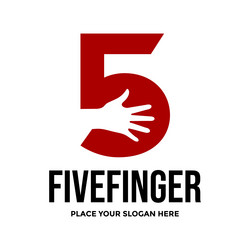 Five or 5 number technology logo template Vector Image