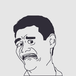 Internet meme trollface design Royalty Free Vector Image