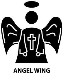 Angel icon black sign with editable Royalty Free Vector