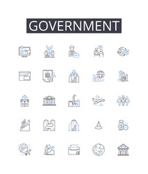 Sovereignty dominion line icons collection Vector Image
