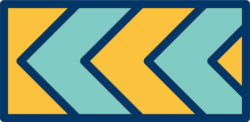 Sharp deviation of route to left road sign icon Vector Image