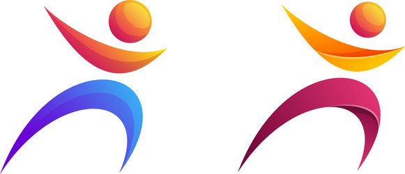 Running man logo design bundle Royalty Free Vector Image