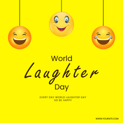 World laughter day wishing post with laugh emojis Vector Image