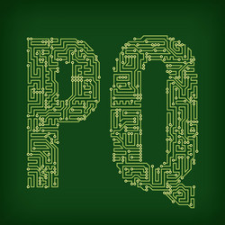 Pcb letter and digits Royalty Free Vector Image