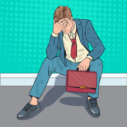Businessman in rage breaks computer Royalty Free Vector