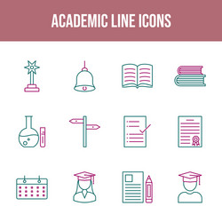 Set 12 unique academic icons Royalty Free Vector Image