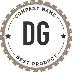 Initial letter gd gear vintage logo concept Vector Image