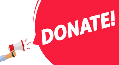 Donate help announcement person hand banner Vector Image