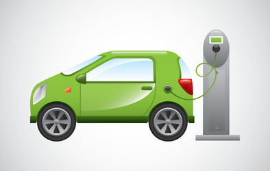 Colorful of a modern electric car Royalty Free Vector Image