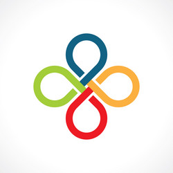 Blue abstract infinity endless symbol and icon Vector Image