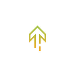 Blue up arrow with trace icon isolated on white Vector Image