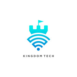 Kingdom logo design with technology concept Vector Image