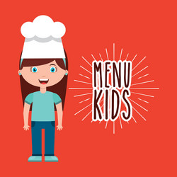 Little chef kids menu Royalty Free Vector Image
