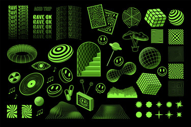 Y2k frame elements frame design style 2000s fr Vector Image