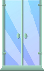 Door shower stall icon cartoon style Royalty Free Vector