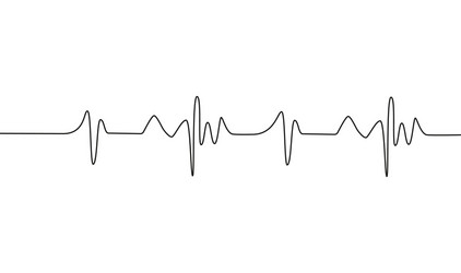 Heart cardiogram continuous one line drawing Vector Image