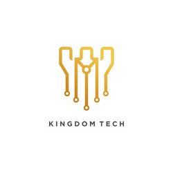 Kingdom logo design with technology concept Vector Image