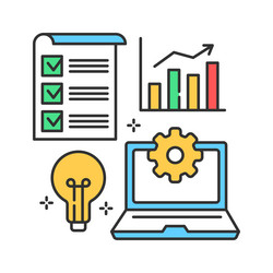 Prototype color line icon new project pictogram Vector Image