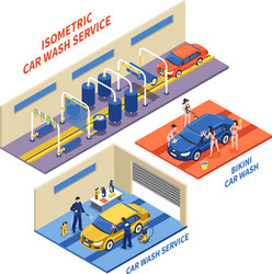 Car wash area composition Royalty Free Vector Image