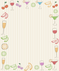Cocktails background frame Royalty Free Vector Image