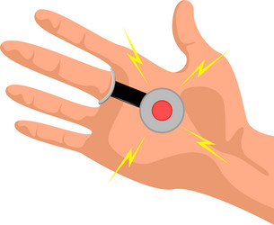 Joke hand buzzer silhouette Royalty Free Vector Image