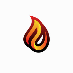 Red burning fire flame logo design template Vector Image