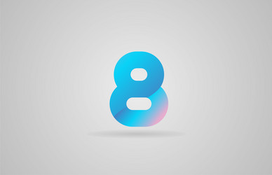 Number 8 logo icon design in pink blue colors Vector Image