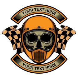 Classic racing helmet logo Royalty Free Vector Image