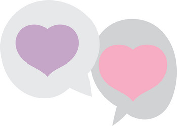 Speech Bubble Heart Love Romantic Message Vector Image