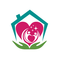 Home care love clean logo Royalty Free Vector Image