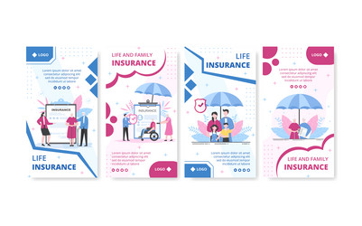 Life insurance poster template flat design Vector Image