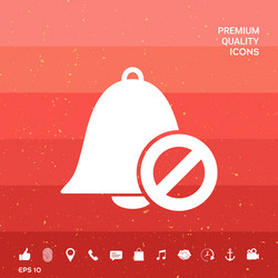 No bell icon prohibition sign stop symbol Vector Image