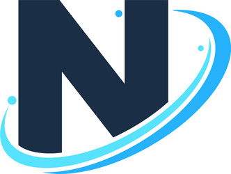 N negative space logo design template Royalty Free Vector